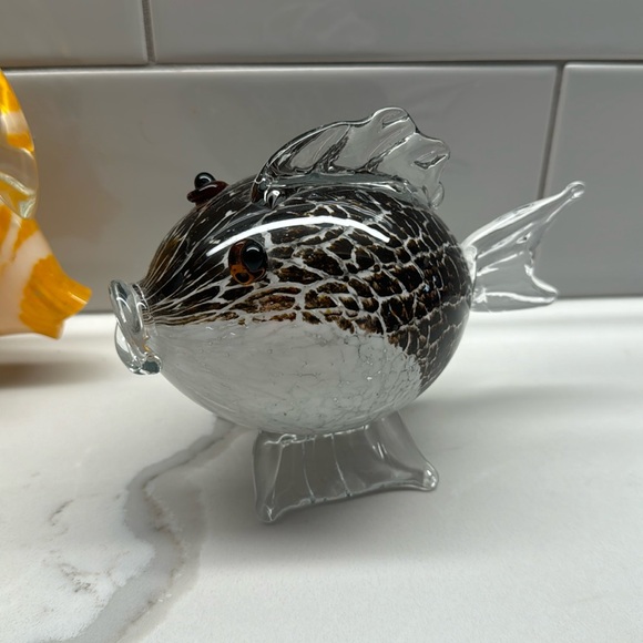 Bath | Blown Glass Puffer Fish Decor Paper Weight | Poshmark